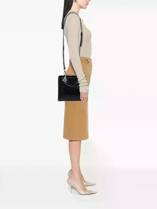 Dior Medium Metallic Patent Microcannage Lady Satchel