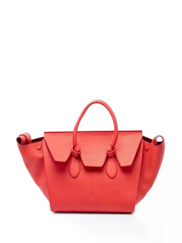Celine Medium Grained Calfskin Tie Knot Tote Bag - Red