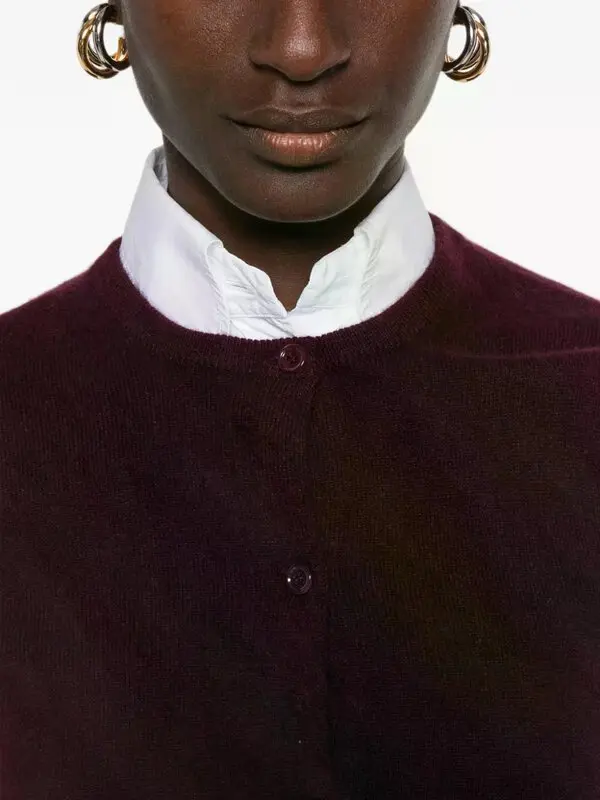 Eric Bompard Crew Neck Cardigan - Purple