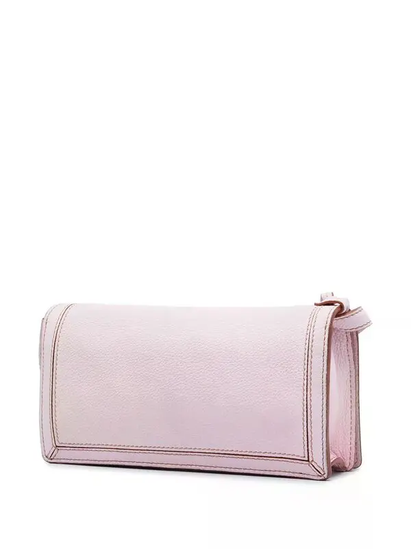 Loewe Grained Calfskin Barcelona Wallet On Strap Crossbody Bag - Pink