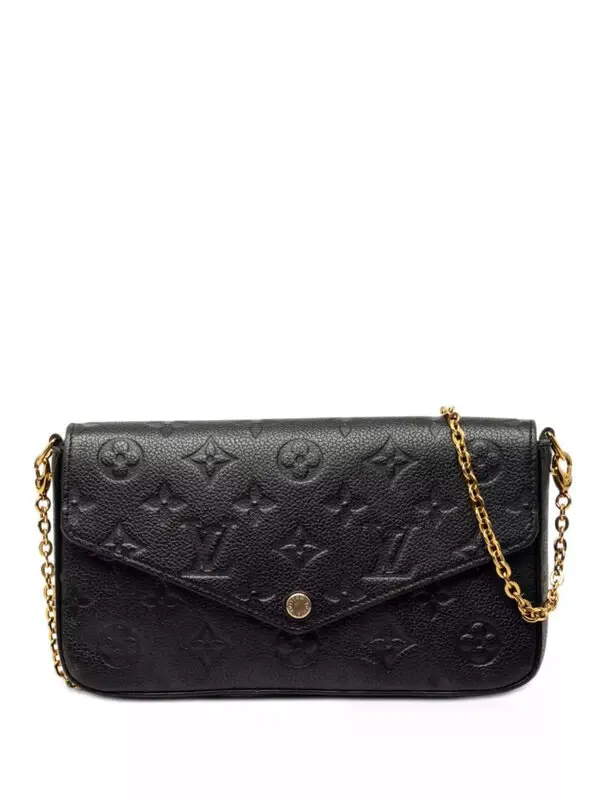 LOUIS VUITTON Monogram Empreinte Pochette Felicie Crossbody Bag - Black