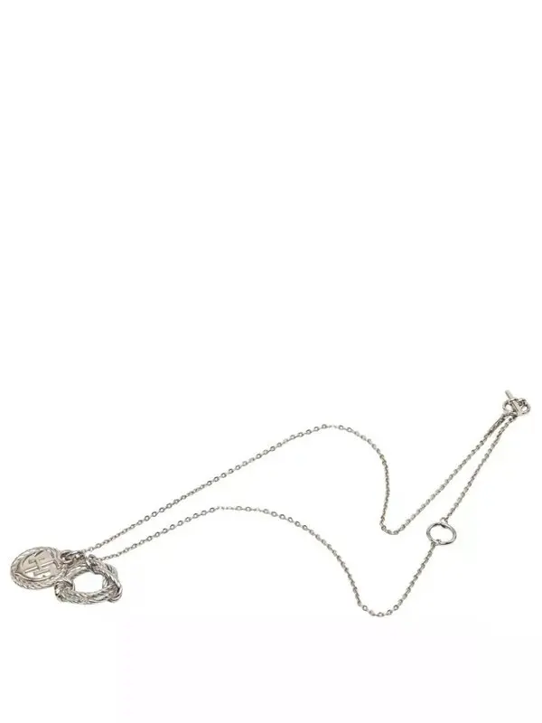 Hermès Palladium Plated Cordage Rope Pendant Necklace - Silver