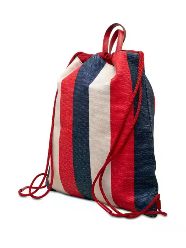 Gucci 2000-2015 Canvas Sylvie Baiadera Web Drawstring Backpack