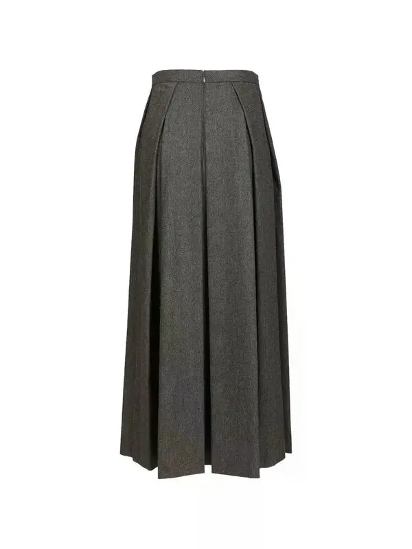 Emporio Armani Pleated Wool-blend Skirt