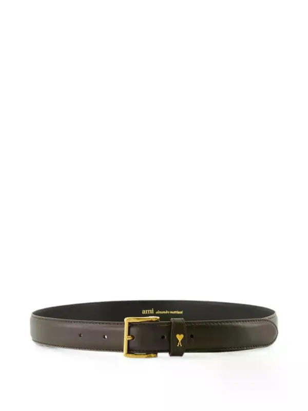 AMI Paris De Coeur Leather Belt