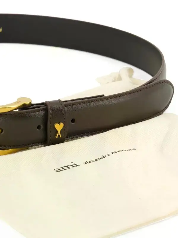 AMI Paris De Coeur Leather Belt