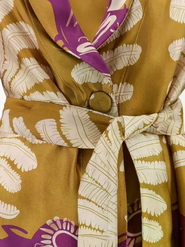 BYE FIRENZE Palma Leaf-print Belted Blazer