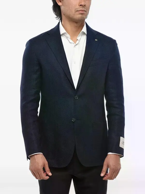 Corneliani Patch-pocket Single-breasted Blazer - Blue