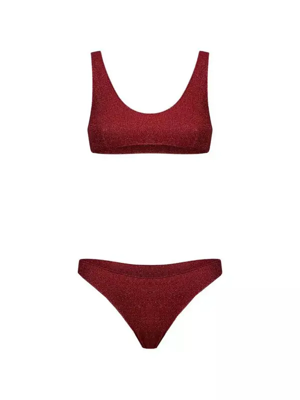 Oseree Lumière Glitter-effect Bikini - Red