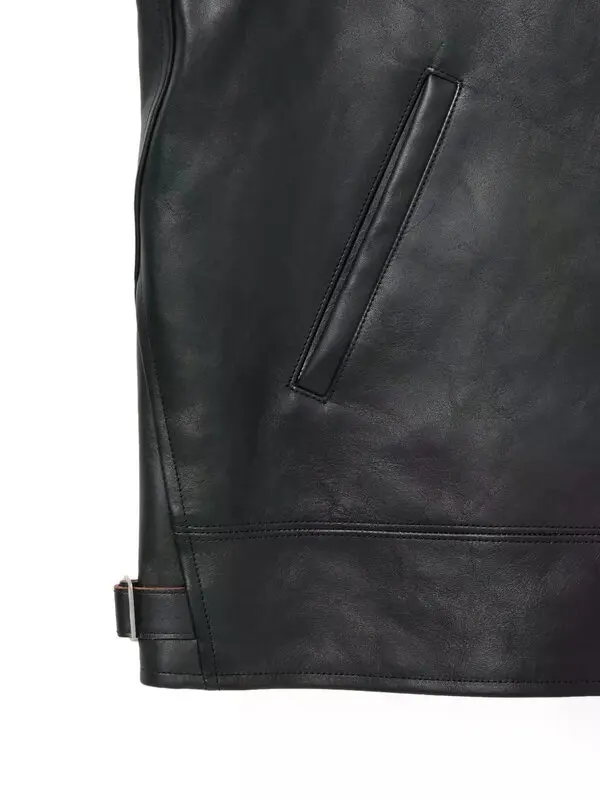 TAIGA TAKAHASHI Shirt-collar Leather Jacket