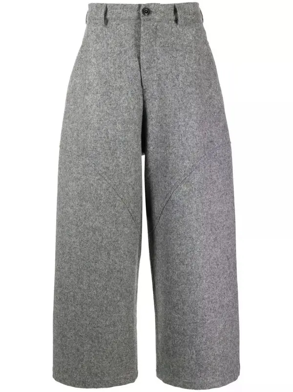 SAGE NATION Heather Wool Wide-leg Trousers