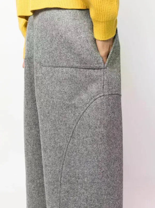 SAGE NATION Heather Wool Wide-leg Trousers