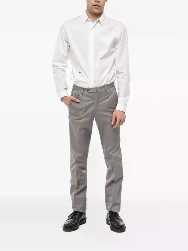 Corneliani Pressed-crease Cotton Chino Pants - Grey