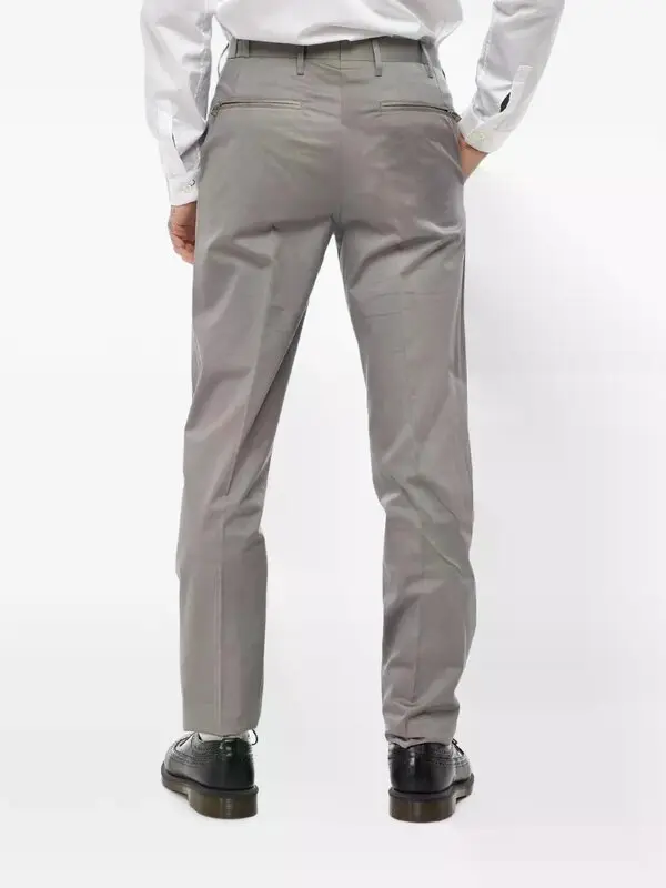Corneliani Pressed-crease Cotton Chino Pants - Grey