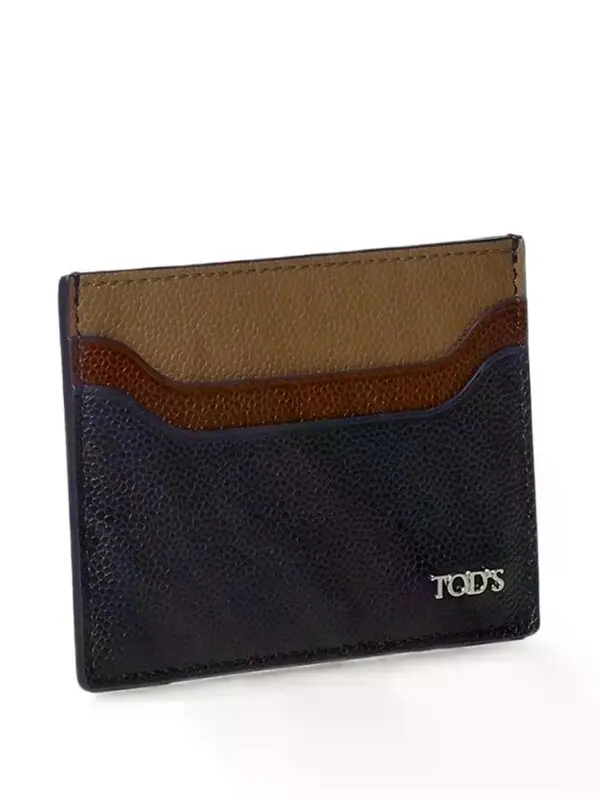 TOD'S Logo-plaque Pebbled-leather Cardholder