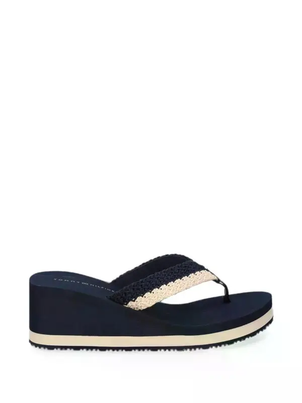 Tommy Hilfiger Crochet-strap Wedge Flip-flops