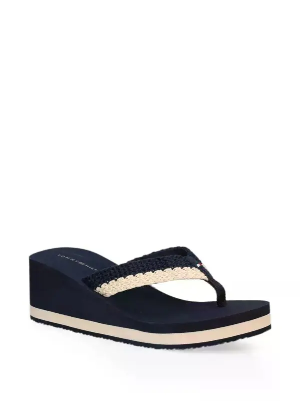 Tommy Hilfiger Crochet-strap Wedge Flip-flops