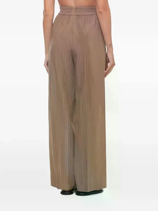EMME Pinstripe Pattern Wide-leg Trousers