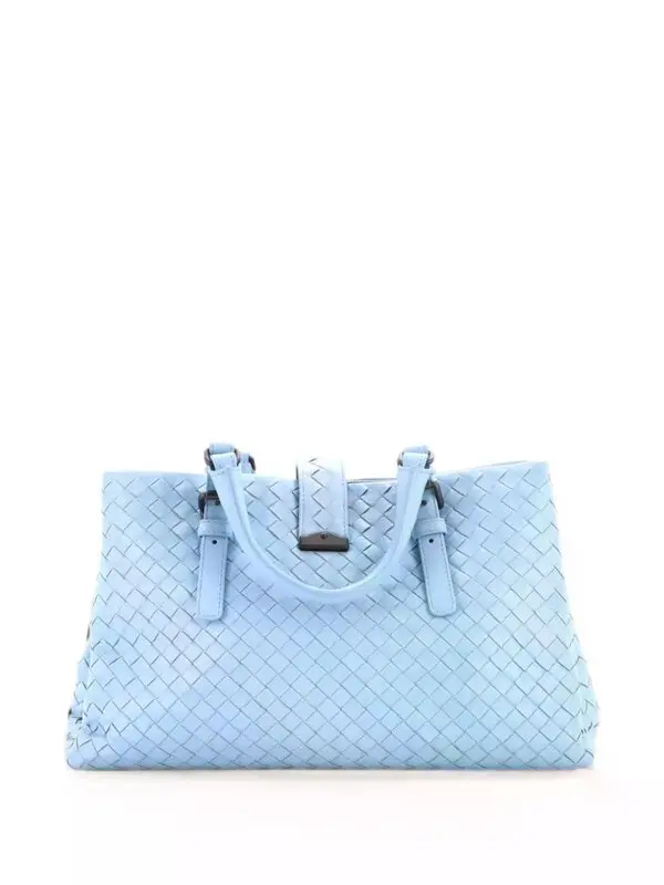 Bottega Veneta Roma Intrecciato Nappa Small Tote Bag - Blue