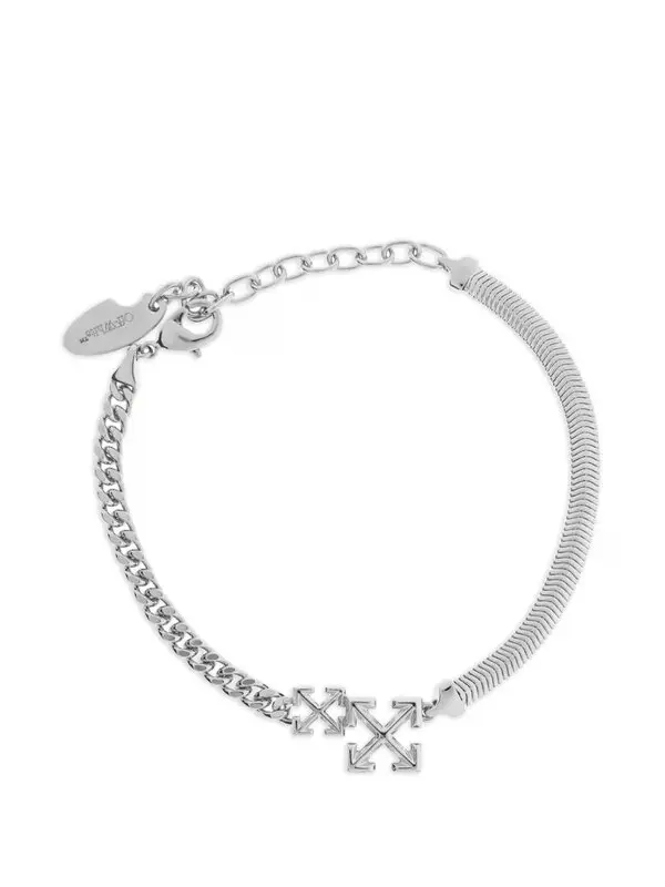Off-White Arrows-motif Curb-link Bracelet - Silver