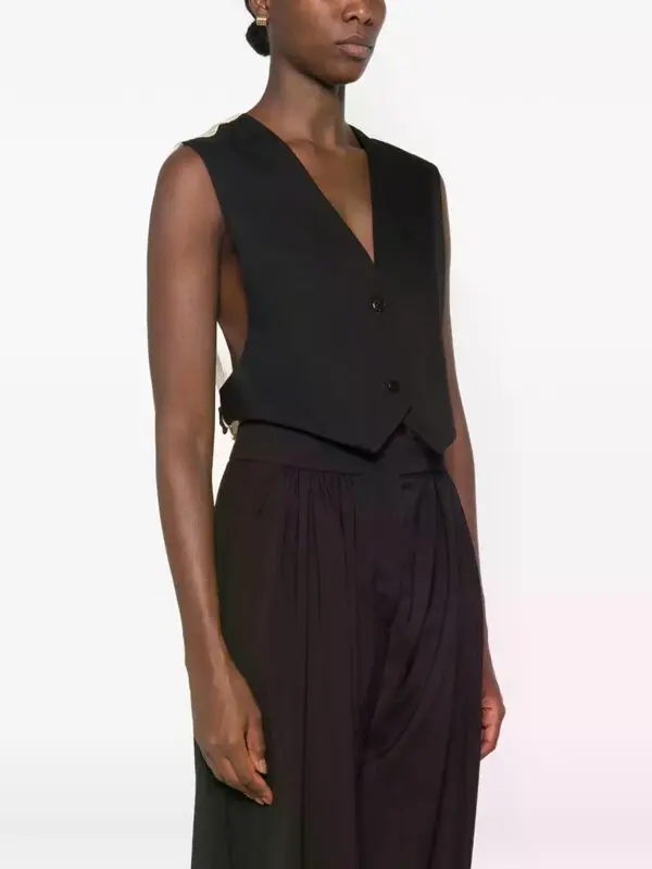 ALYSI Pinstripe-pattern Button-fastening Waistcoat