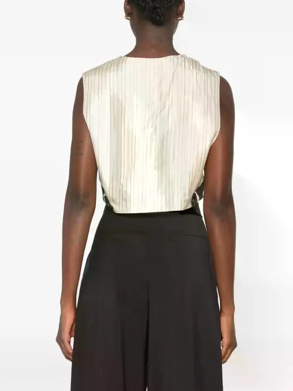 ALYSI Pinstripe Pattern Button-fastening Waistcoat