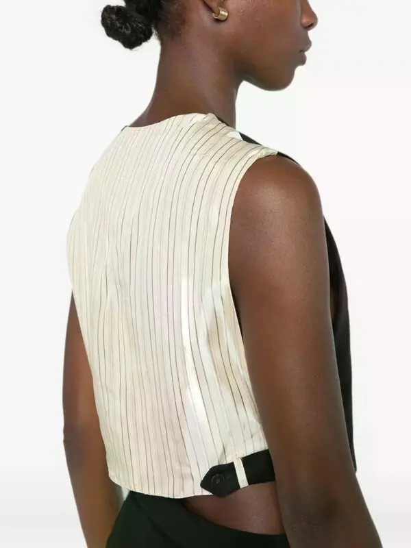 ALYSI Pinstripe Pattern Button-fastening Waistcoat
