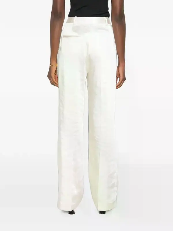 SELF-PORTRAIT Pleated Satin-finish Tailored Trousers