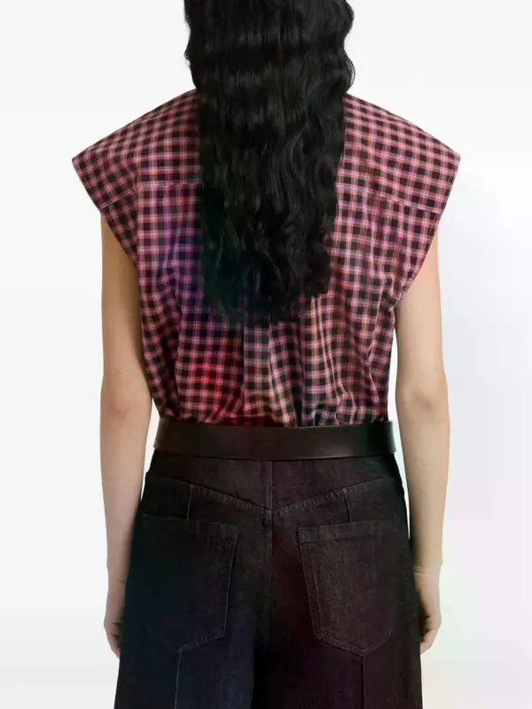 Marni Checked Pussy-bow Shirt
