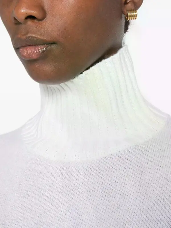 ALLUDE Ribbed-trim Roll-neck Sweater