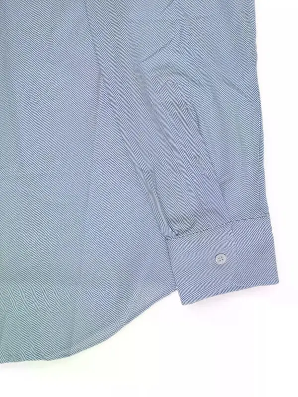 Corneliani Herringbone-pattern Stretch Shirt - Blue