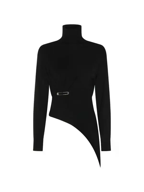 LANVIN Asymmetric Safety Pin Sweater
