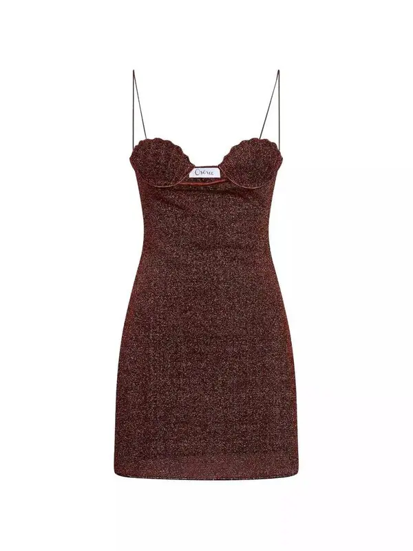Oseree Lumière Mini Dress - Brown