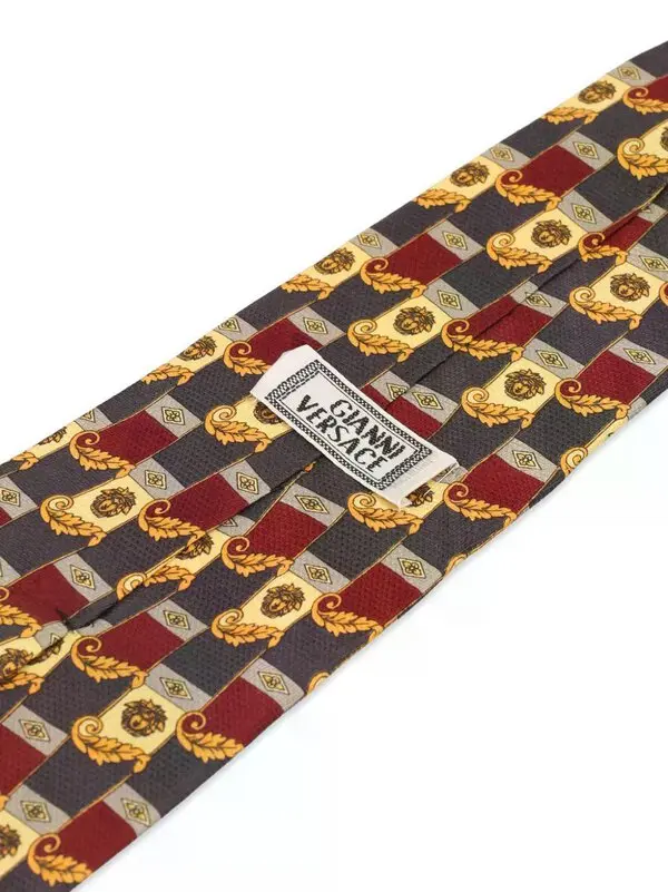 Versace Medusa Head Acanthus-leaf Pattern Tie