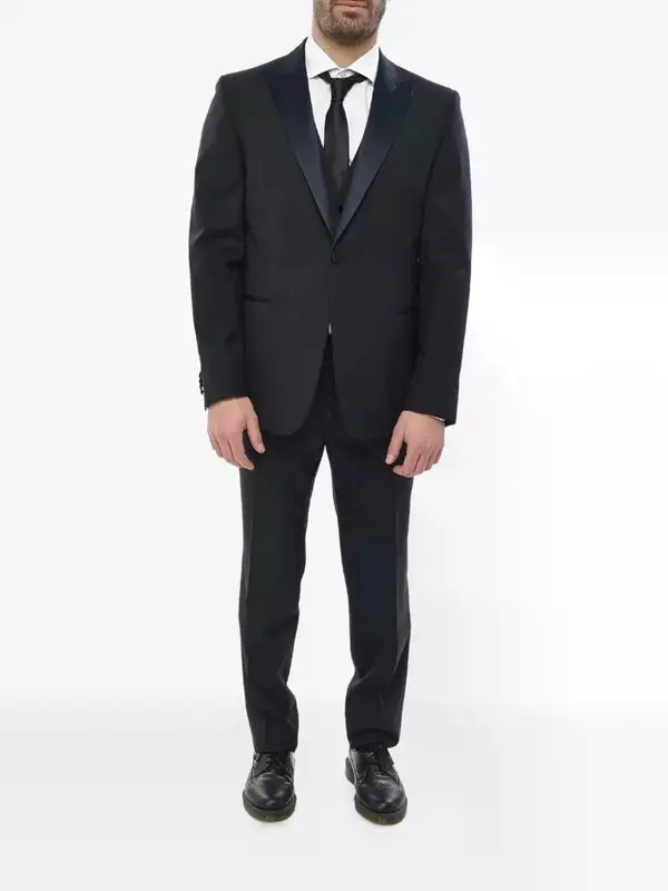 Corneliani Satin-lapel Three-piece Suit - Black