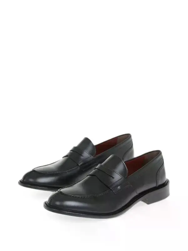 Corneliani Penny-slot Leather Loafers - Black