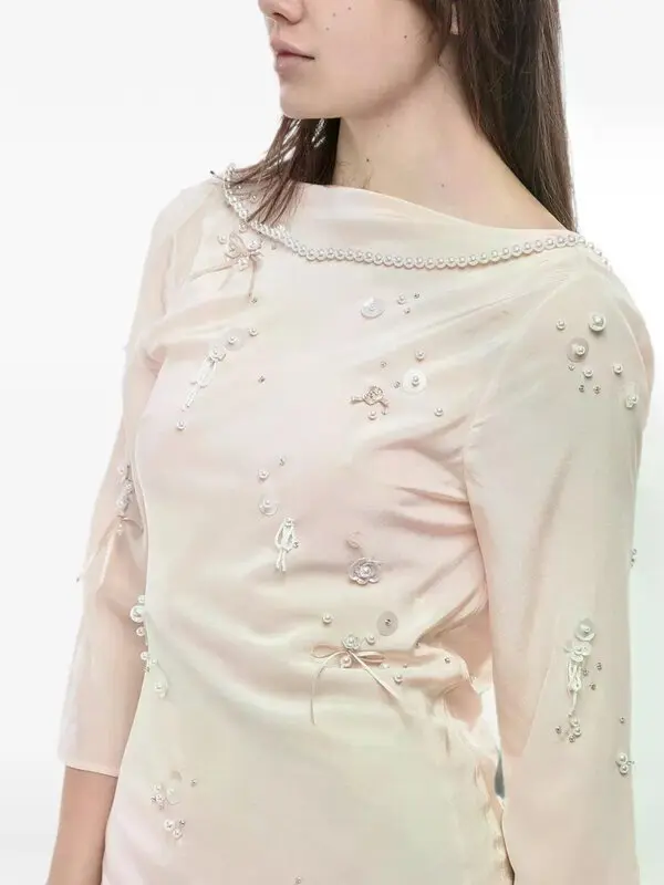 Bernadette Midi Sequin-embellished Faux-pearl Dress