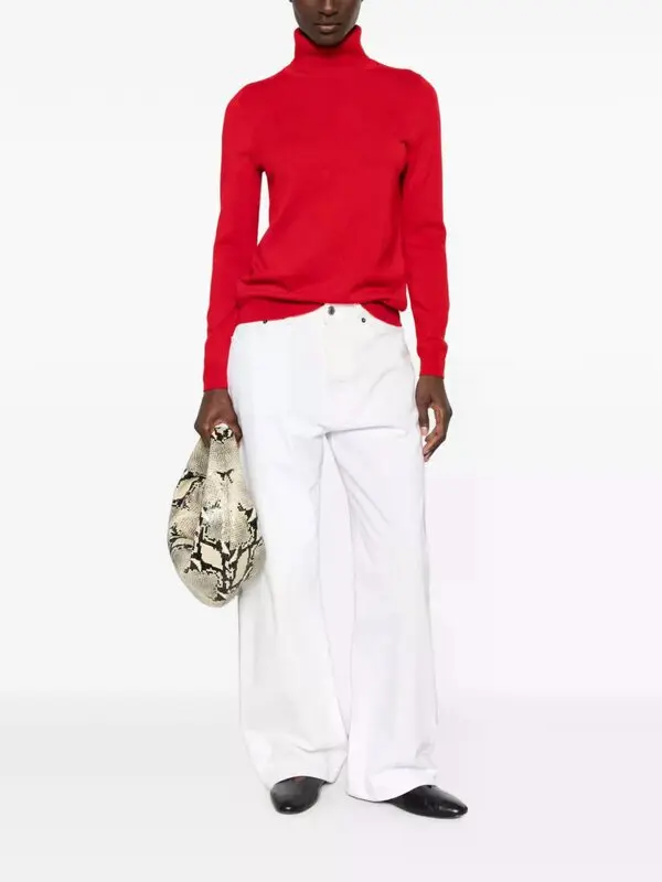 Eric Bompard Cashmere Roll Neck Sweater - Red