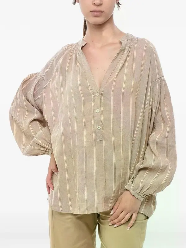 Woolrich Striped V-neck Blouse
