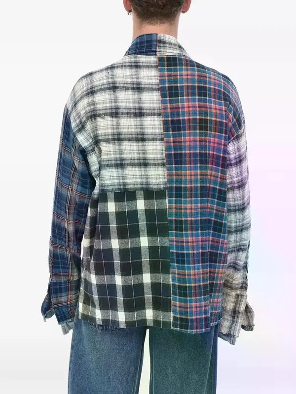 GREG LAUREN Patchwork Shawl-collar Shirt