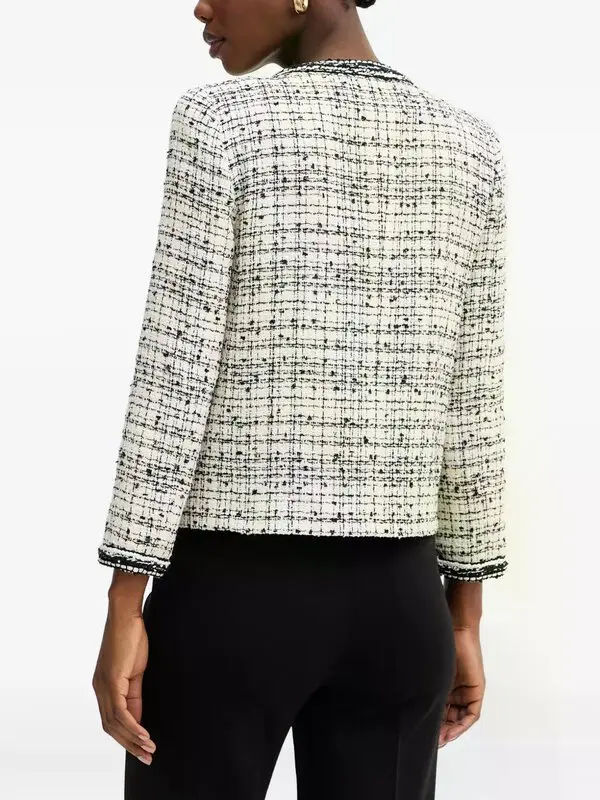 Luisa Spagnoli Textured Tweed Jacket With Logo-engraved Buttons