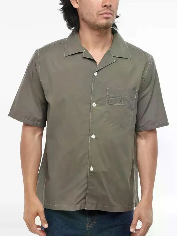 BERNER KUHL Contrast-stitch Short-sleeve Shirt - Brown