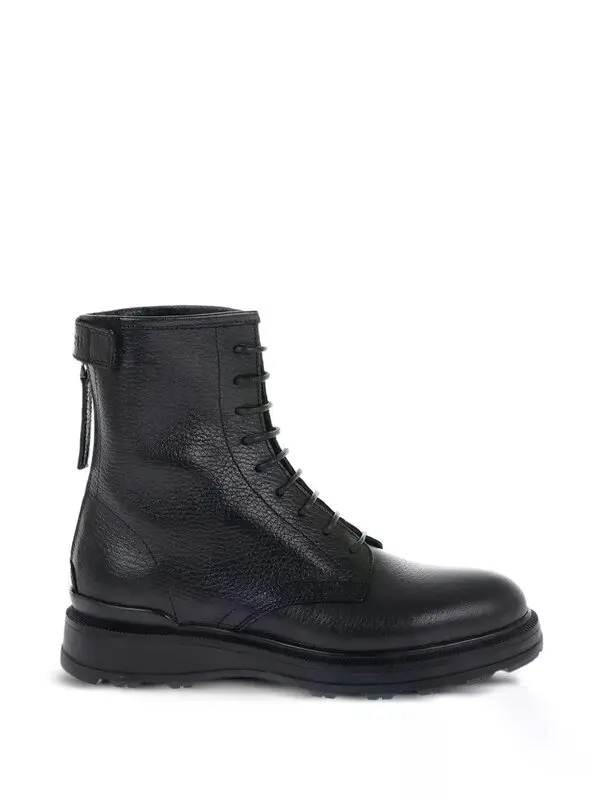 Woolrich Hammered Leather Lace-up Boots - Black
