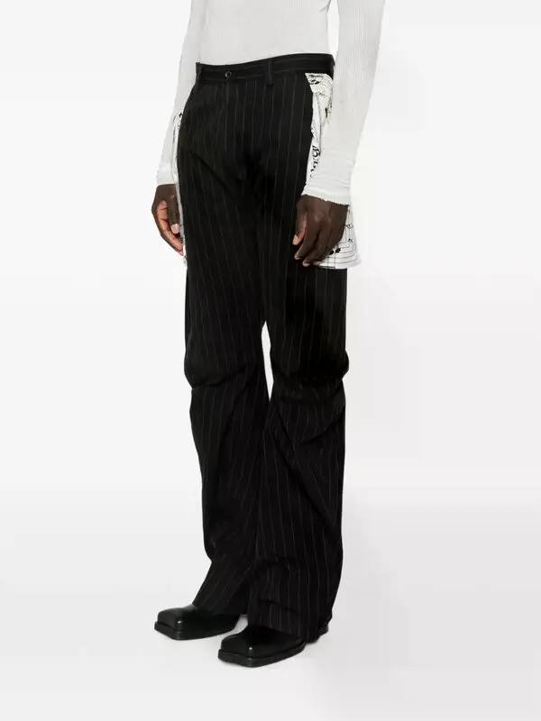 John Galliano 2000s Pinstripe Trousers With Scarf Detail