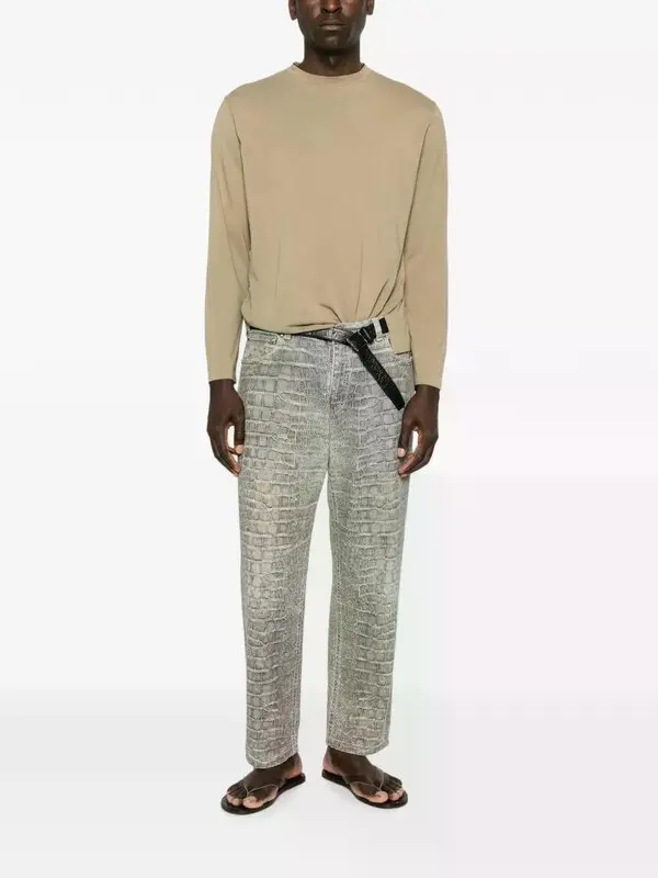 Roberto Cavalli 1990s Crocodile-effect Trousers