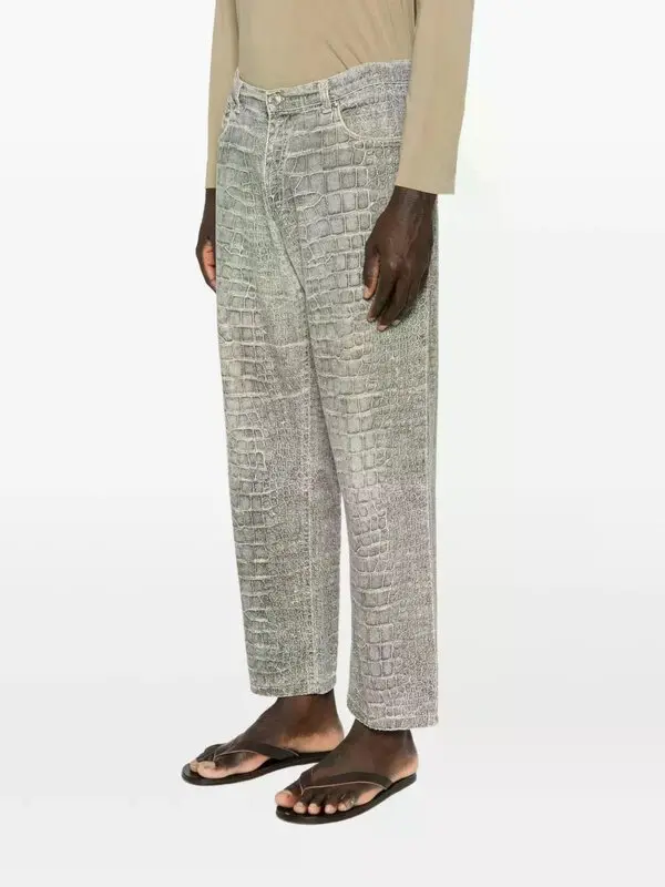 Roberto Cavalli 1990s Crocodile-effect Trousers