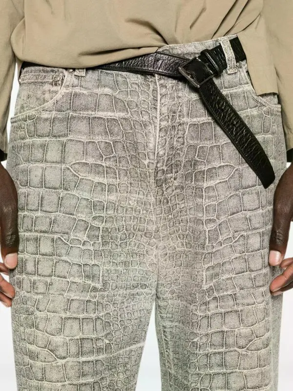 Roberto Cavalli 1990s Crocodile-effect Trousers