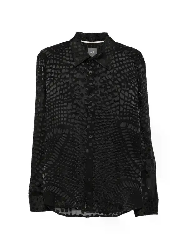 Giorgio Armani 2000s Patterned Long-sleeve Shirt