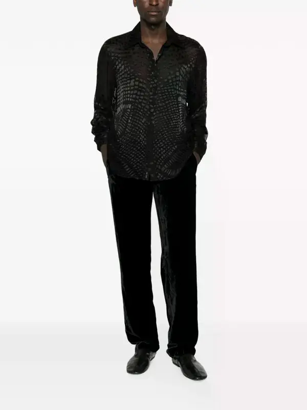 Giorgio Armani 2000s Patterned Long-sleeve Shirt