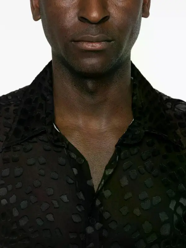 Giorgio Armani 2000s Patterned Long-sleeve Shirt